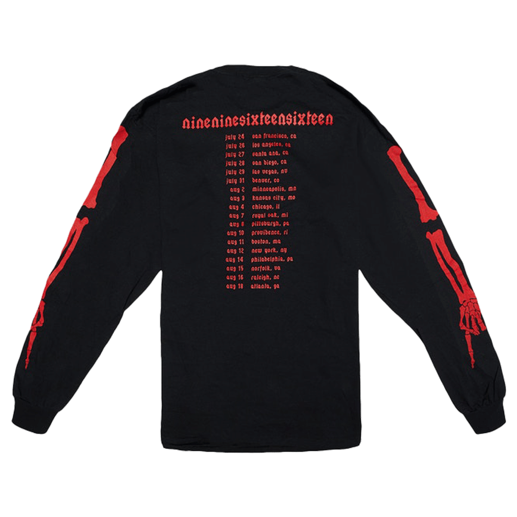 Playboi Carti Merch Playboi Carti Die Lit Tour Ribcage Longsleeve Black ...